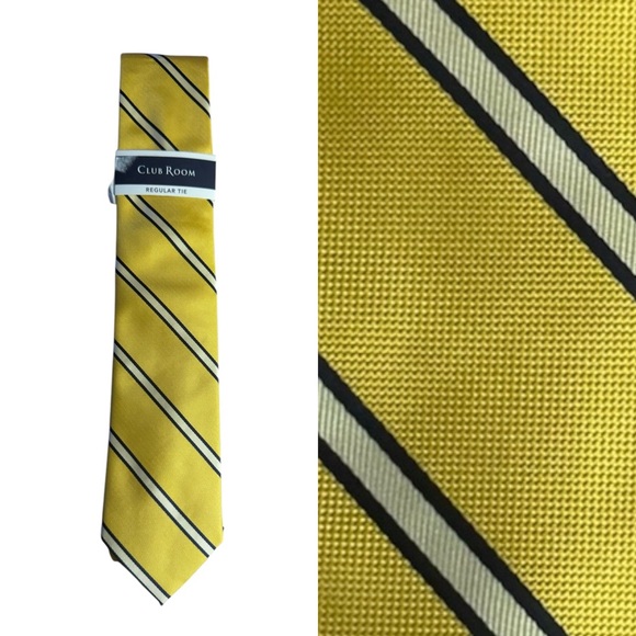 Club Room | Accessories | Club Room Yellow Striped Mens Tie | Poshmark